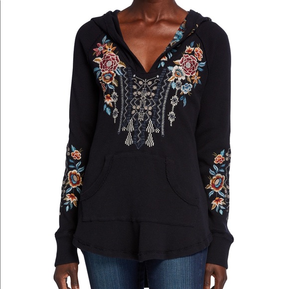 Johnny Was | Tops | Johnny Was Eleni Hooded Thermal Sweater Floral ...
